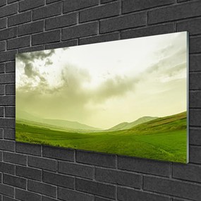 Obraz na skle Louka Příroda Zelený Výhled 120x60 cm