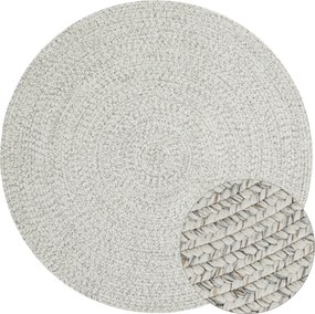Kusový koberec Braided 105553 Light Melange kruh – na von aj na doma, 150x150 (priemer) kruh, biela, chodba / predsieň, Hanse Home