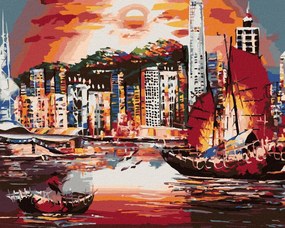 zuty zuty - malování podle čísel - hong kong, 40x50 cm, plátno