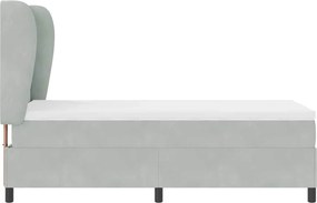 Postel s boxspringem s čelo Světle šedá 200 x 100 cm samet 3340916