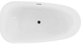 Mexen Giada, volně stojící vana 170 x 90 cm, bílá lesklá, černá matná, 52741709000-70