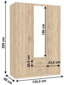 Kondela Skříň, dub sonoma, INVITA TYP 2