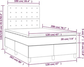 Box spring postel s matrací modrá 120x200 cm textil 3142647