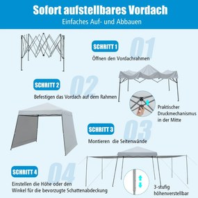 Costway Okamžité vyskakovací stan s baldachýnem s markýzami Venkovní sluneční