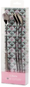 Latté lžičky se srdíčkem šedé 4 ks set – Love Cutlery - 116627