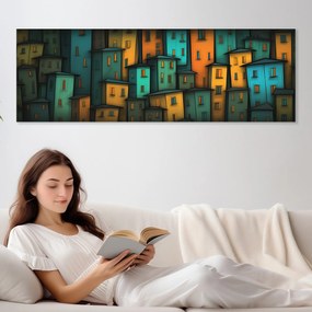 Obraz na plátně - Noční městečko Amber FeelHappy.cz Velikost obrazu: 180 x 60 cm