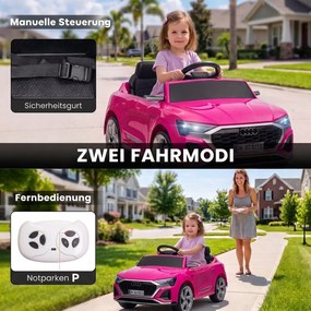 AIYAPLAY Dětské elektroauto 12V, dětské auto s dálkovým ovládáním, 2 motory, plynulý rozjezd, 4-kolová zavěšení, LED přední světla, klakson, hudba