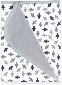 BabyMatex Dětská bambusová deka 75x100 šipek bílá šedá B-03 oboustranná 5895