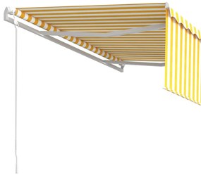 Automatická zatahovací markýza s roletou 4 x 3 m žlutobílá,  3069308