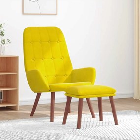 Relaxační křeslo s podnožkou žluté samet 3315145