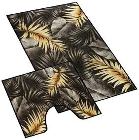Bellatex koupelnové předložky 3D tisk sada sada 60x100, 60x50 cm List černá, zlatá