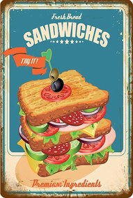 Plechová cedule Sandwiches Velikost: A5 (20 x 15 cm)