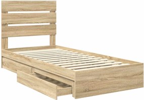 Postel s úložným prostorem se zásuvkou Sonoma dub 100 x 200 cm 3411919