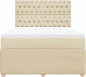 Box spring postel s matrací krémová 160x200 cm textil 3292119