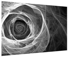 Černobílý obraz abstraktní růže (90x60 cm)