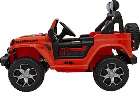 Ramiz Elektrické auto Jeep Wrangler Rubicon pro děti Oranžové + dálkové ovládání + MP3 LED rádio + EVA kola