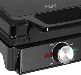 Adler AD 3088 černá / Vaflovač / 2000 W / nepřilnavé plochy / 2 vafle