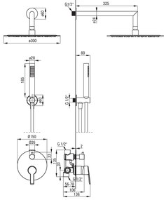 Deante Cascada Arnika, podomítková sprchová sada, chromová, NAC_09QP