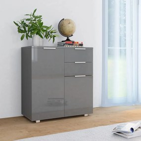 Příborník šedý s vysokým leskem 71x35x80 cm kompozitní dřevo 283717
