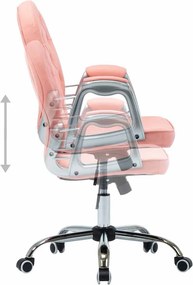 Otočná kancelářská židle růžová umělá kůže 289361