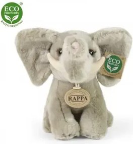 RAPPA Plyšový slon sedící 18 cm / ECO-FRIENDLY / od 0 měsíců