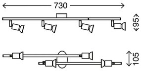 Briloner 2767-042 - LED Bodové svítidlo SIMPLE 4xGU10/3W/230V