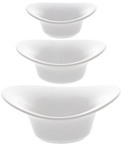 Váza keramická, kulatý tvar, bílá, sada 3 ks - HL9026-WH