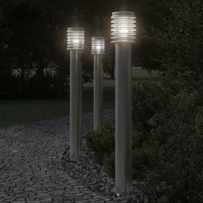 Fionshop 262938373 Venkovní stojací lampy 3 ks stříbrné 110 cm nerezová o