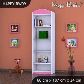 Dětský regál vysoký růžový RW09