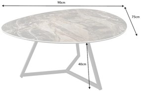 Keramický konferenční stolek Paquita 90 cm taupe mramor