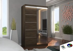 Posuvná skříň se zrcadlem a LED osvětlením NICEA 120