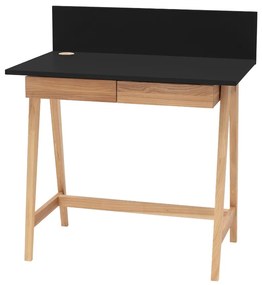 Černý lakovaný pracovní stůl RAGABA LUKA 85 x 50 cm