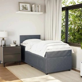 Box spring postel s matrací tmavě šedá 80 x 200 cm samet 3289891