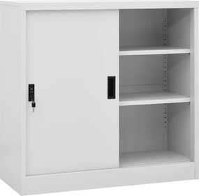 vidaXL Kancelářská skříň posuvné dveře 90x40x90 cm ocel [335952] Barva: světle šedá
