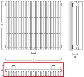 Instalprojekt Koupelnový radiátor VIVAT Barva radiátoru - Bílá, Rozměr radiátoru - 1095 × 575 mm, výkon 1084 W, Typ připojení - Klasické (na rozteč) RADVIV105035