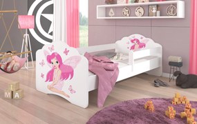 ADRK Furniture Postel s matrací a zábranou CASIMO GIRL WITH WINGS 160x80 CH-Cas- Barr- Girl-Wing-E018