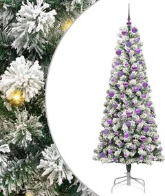 Umělý Skládací Vánoční Strom 300 LED Zelená a bílá 180 cm 3395601