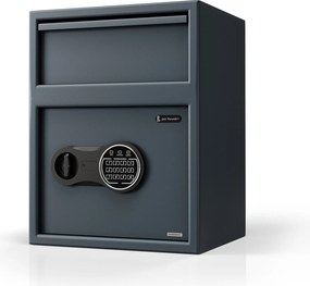 Depozitní trezor s vhozem, elektronický zámek na kód, na peníze a dokumenty, 345x455x300 mm: CEDRIC