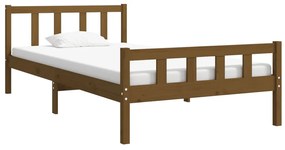 Rám postele medově hnědý masivní dřevo 100 x 200 cm - Default Title