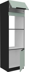 ARIA sc | vysoká skříňka 60 DPM-210 2F na vestavnou troubu a mikrovlnku | 60 cm | ANTI FINGERPRINT povrch | černá/aquamarine
