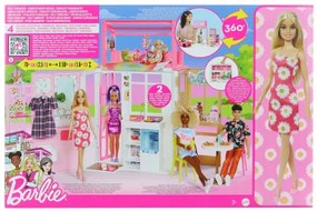 Barbie dům s panenkou a štěnětem herní set HCD48