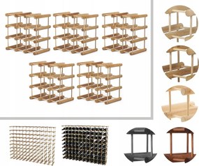 Regál na víno dubový stojan na víno Modulární regál na alkohol 45+12 bot Dub