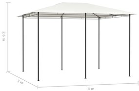 vidaXL Marketos Altán 3 x 4 x 2,6 m krémový 160 g/m²