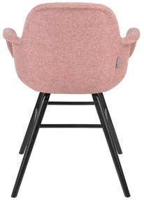 Růžová látková jídelní židle ZUIVER ALBERT KUIP s područkami