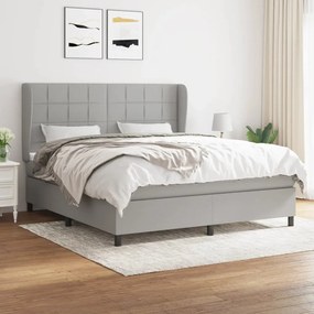 Box spring postel s matrací světle šedá 160 x 200 cm textil,  3127973