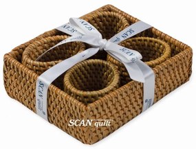 SCANquilt kroužky BALI na prostírání box 4 ks medová kulaté