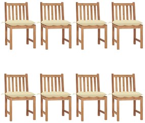 Zahradní židle s poduškami 8 ks masivní teak,  3073159