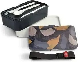Iris Barcelona Obědový box s příborem Bento 1.2 l hnědý