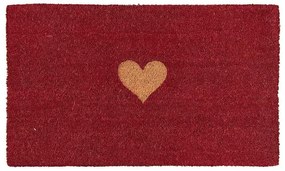 Clayre & Eef - kokosová rohožka RED HEART MC126, 75x45 cm