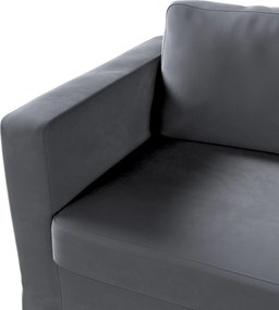 Potah na pohovku IKEA  Karlstad 3-místná, nerozkládací, dlouhý barva šedá látka lesklé, sametová